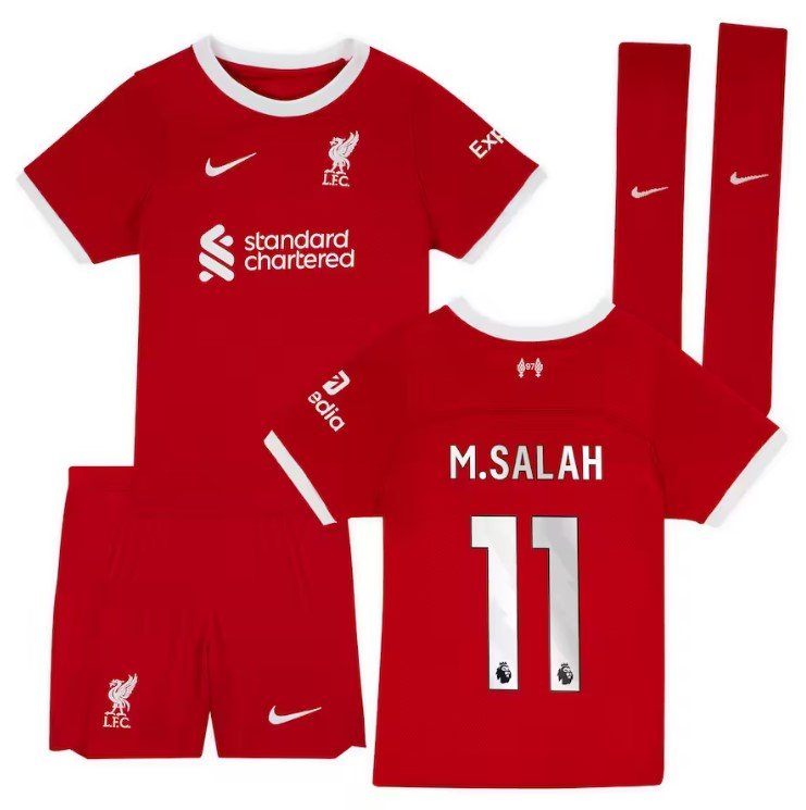 M.Salah Liverpool 23/24 Home Kids Kit - SoccerArmor