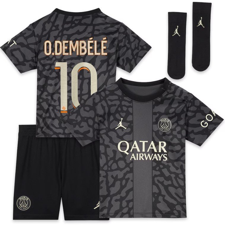 O.Dembélé PSG 23/24 Third Kids Kit - SoccerArmor