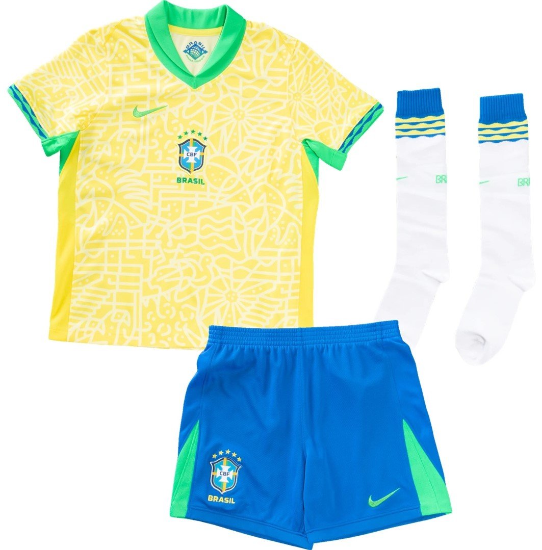 Brazil 24/25 Home Kids Kit - SoccerArmor