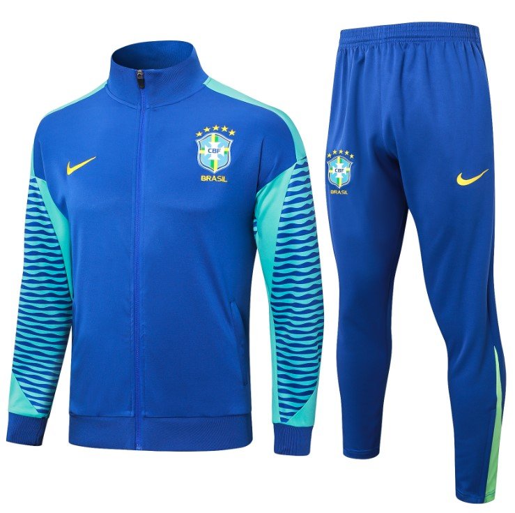 Brazil 24/25 Tracksuit (Blue) - SoccerArmor
