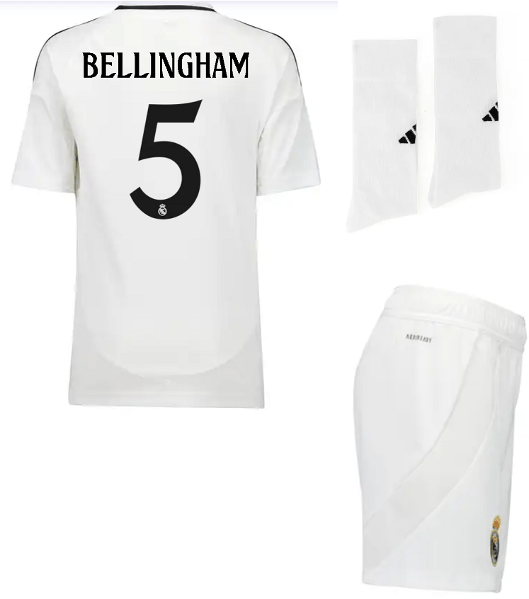 Bellingham Real Madrid 24/25 Home Kids Kit - SoccerArmor