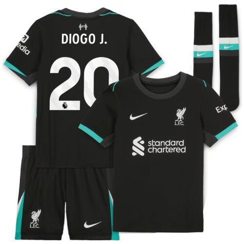 Diogo J. Liverpool 24/25 Away Kids Kit - SoccerArmor