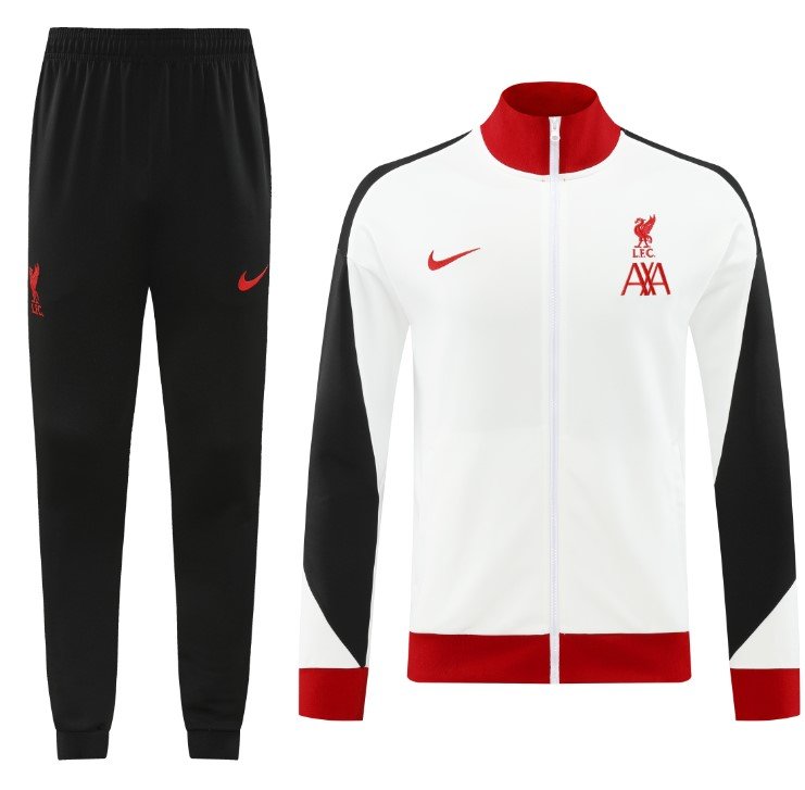 Liverpool 24/25 Tracksuit (White/Black) - SoccerArmor