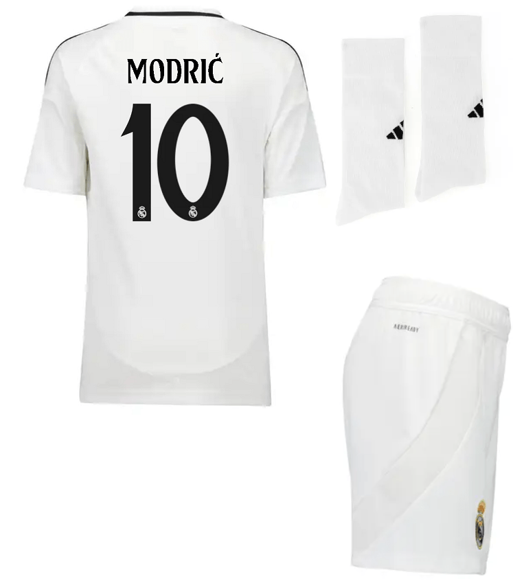Modrić Real Madrid 24/25 Home Kids Kit - SoccerArmor
