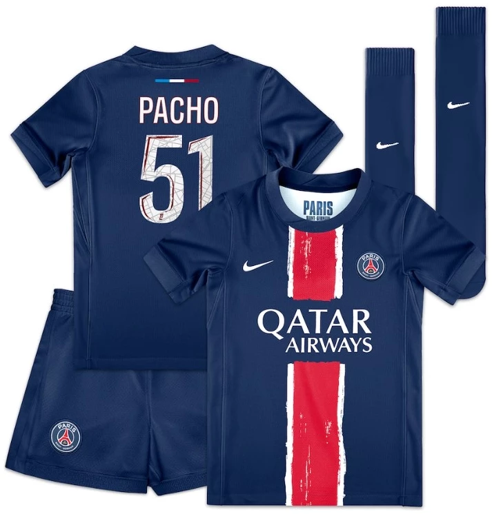 Pacho PSG 24/25 Home Kids Kit - SoccerArmor