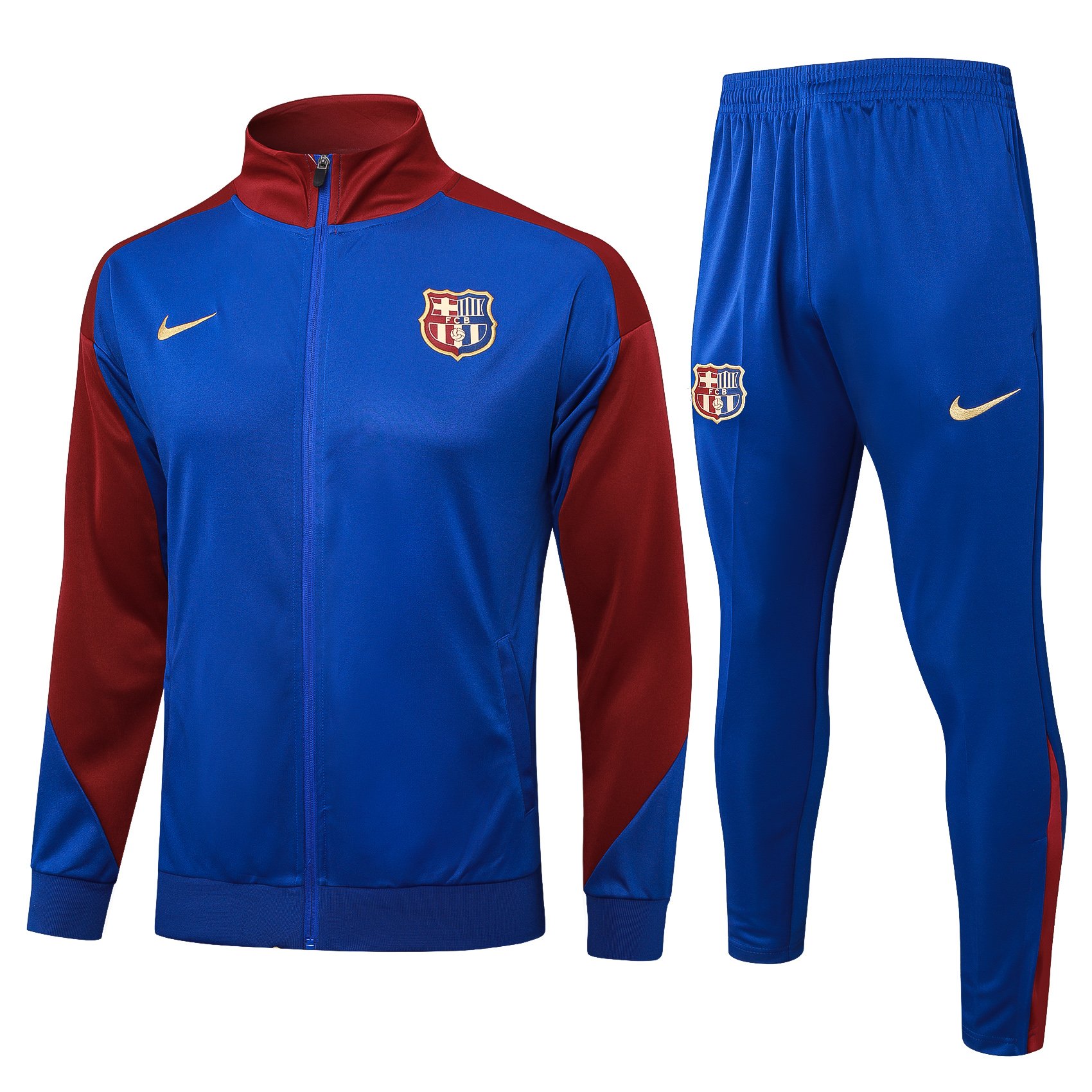 Barcelona 24/25 Full-Zip Training Tracksuit (Blue/Red) - SoccerArmor