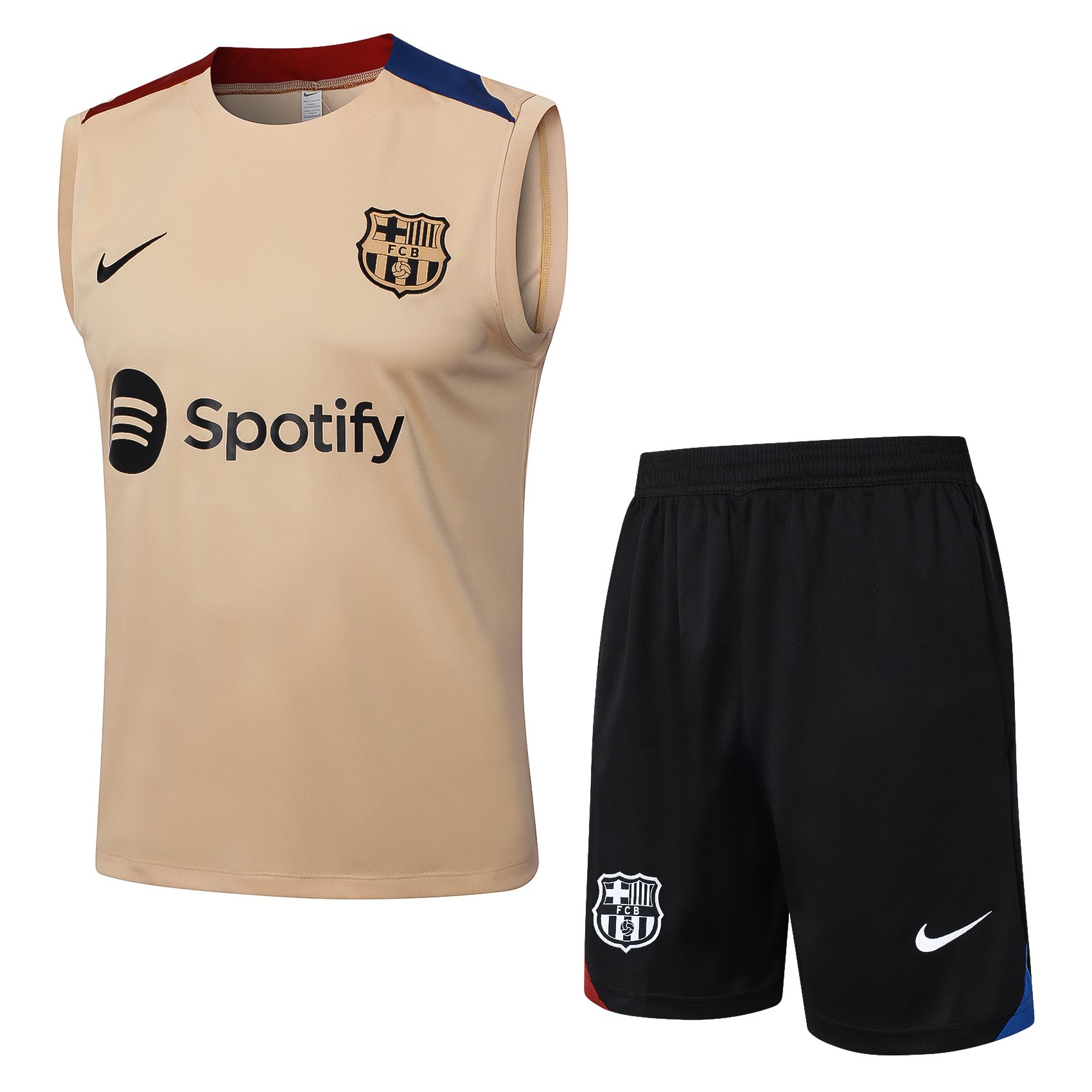 Barcelona 24/25 Gold Sleeveless Training Kit - SoccerArmor