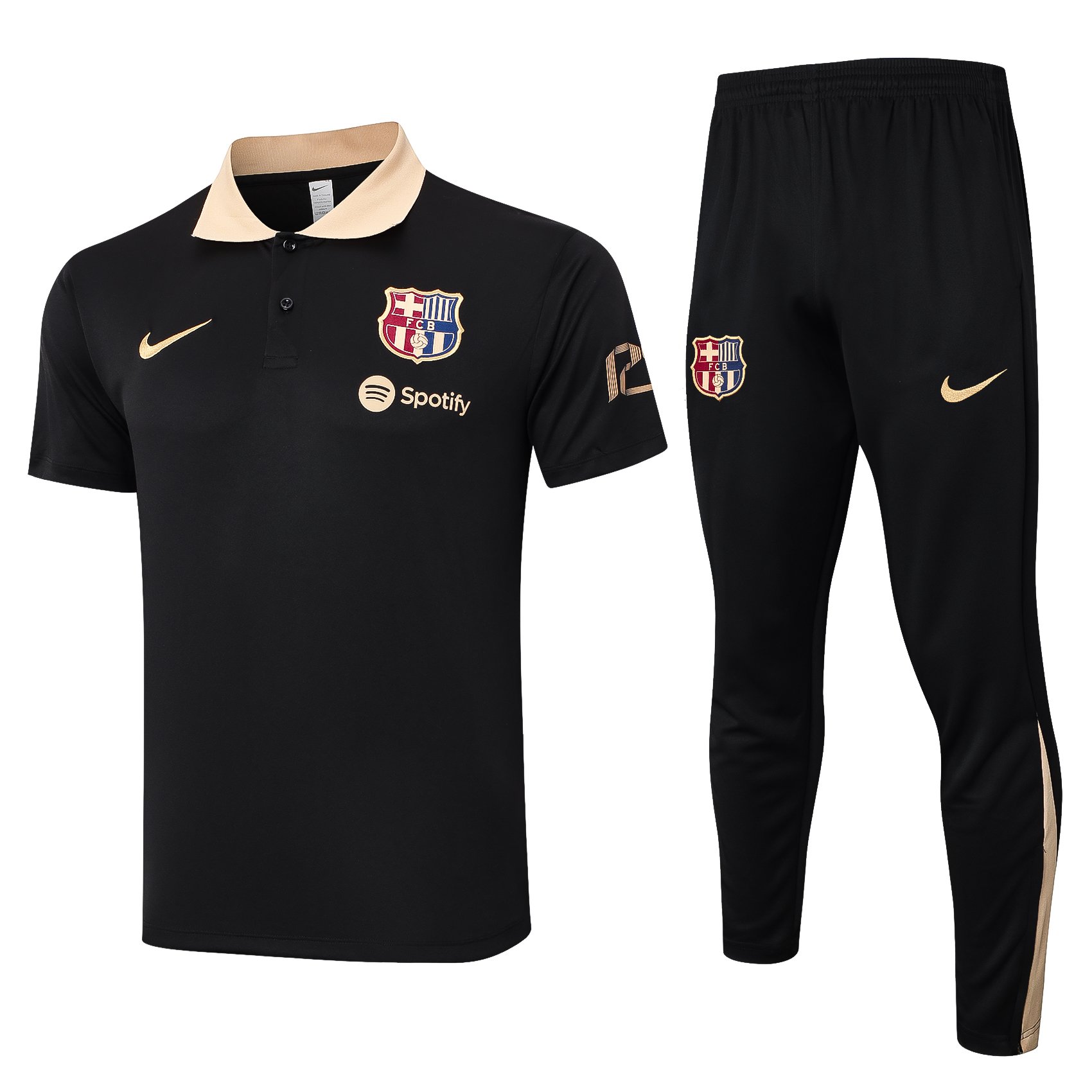 Barcelona 24/25 Training Polo Set (Black/Gold) - SoccerArmor