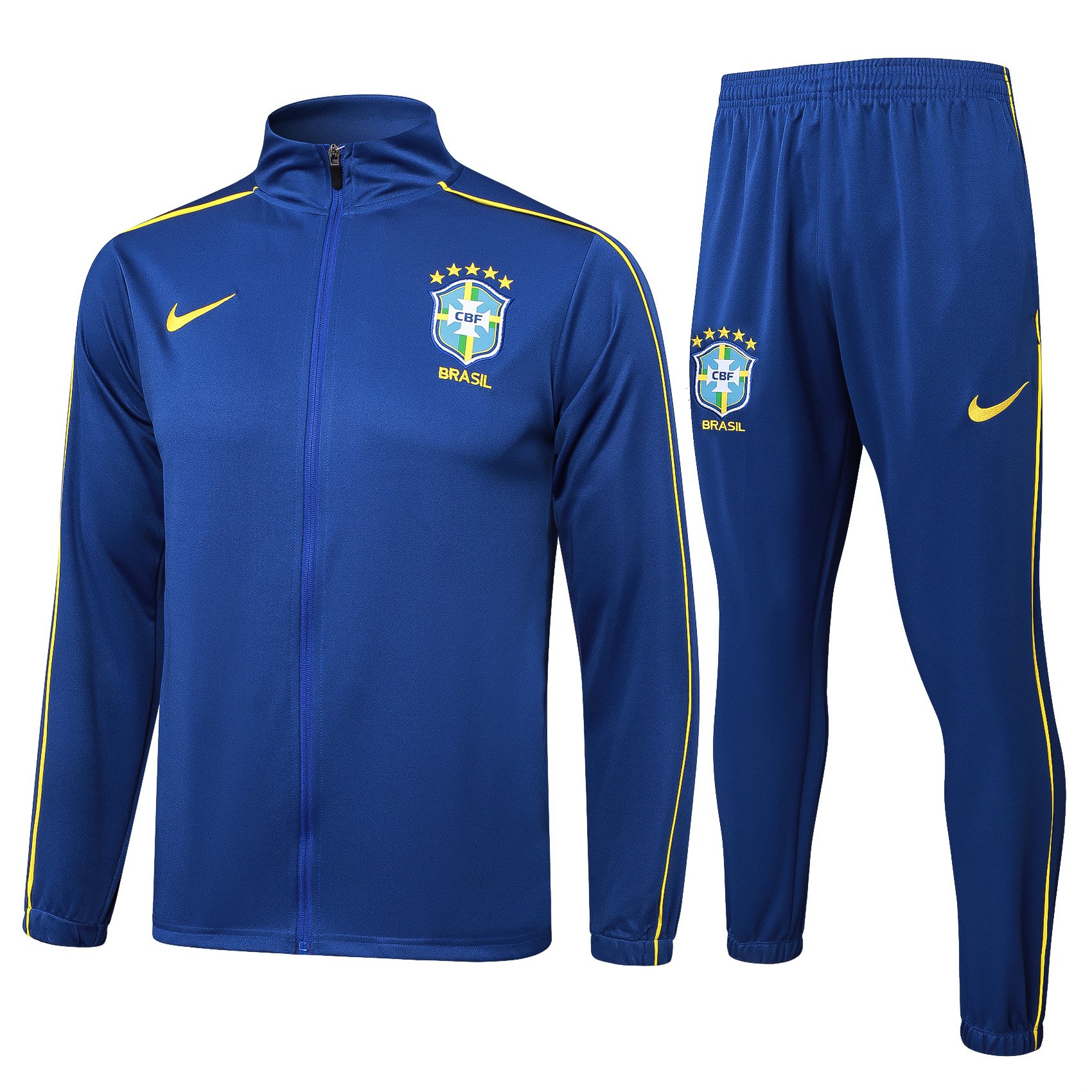 Brazil 24/25 Full-Zip Tracksuit – Dark Blue - SoccerArmor