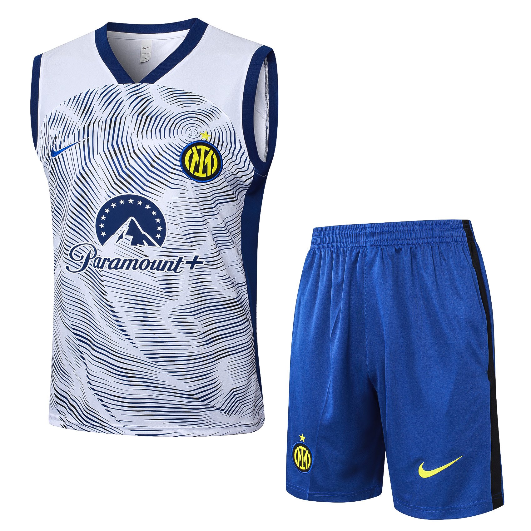 Inter Milan 24/25 Sleeveless Training Set – White/Blue - SoccerArmor