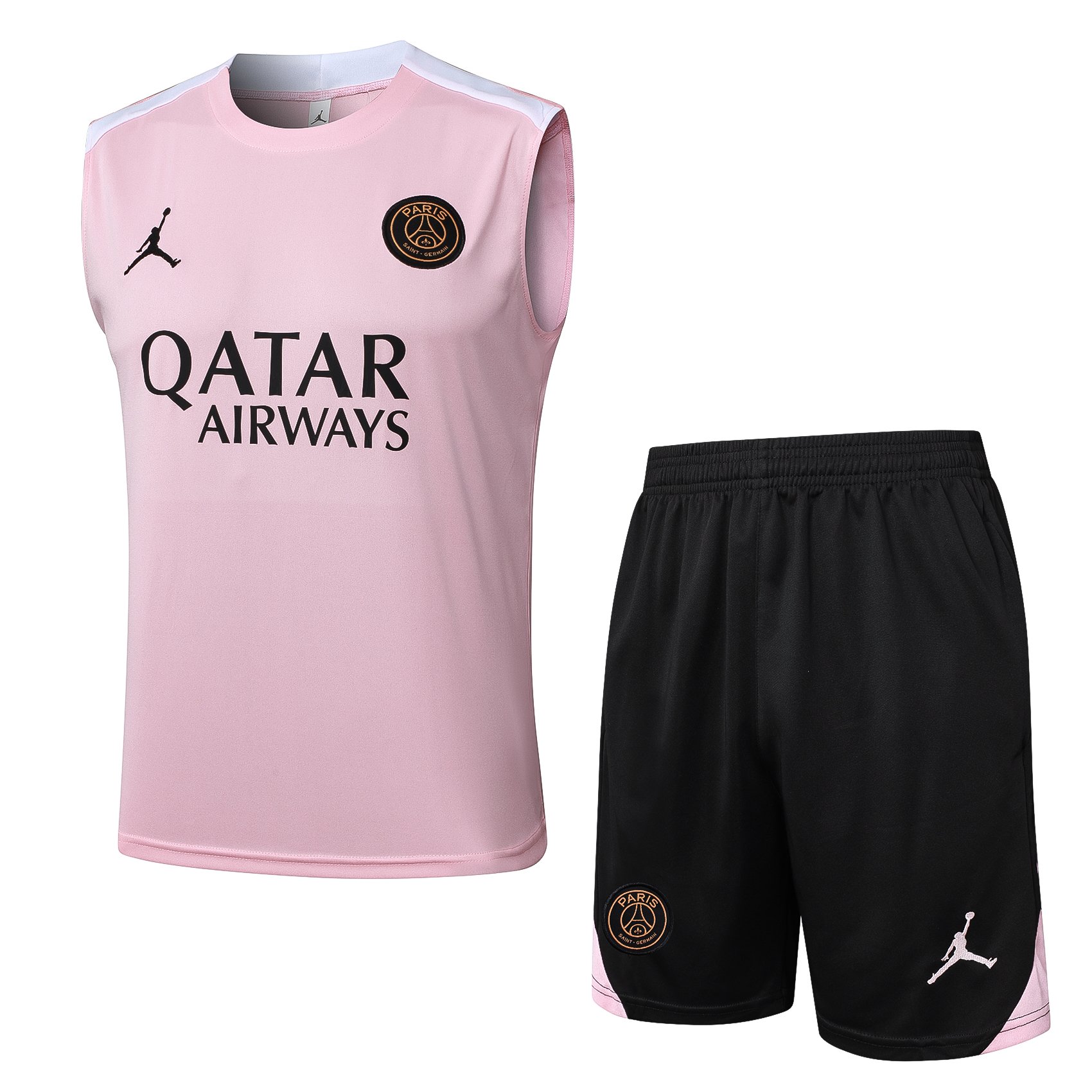 PSG 24/25 Sleeveless Training Set – Pink/Black - SoccerArmor
