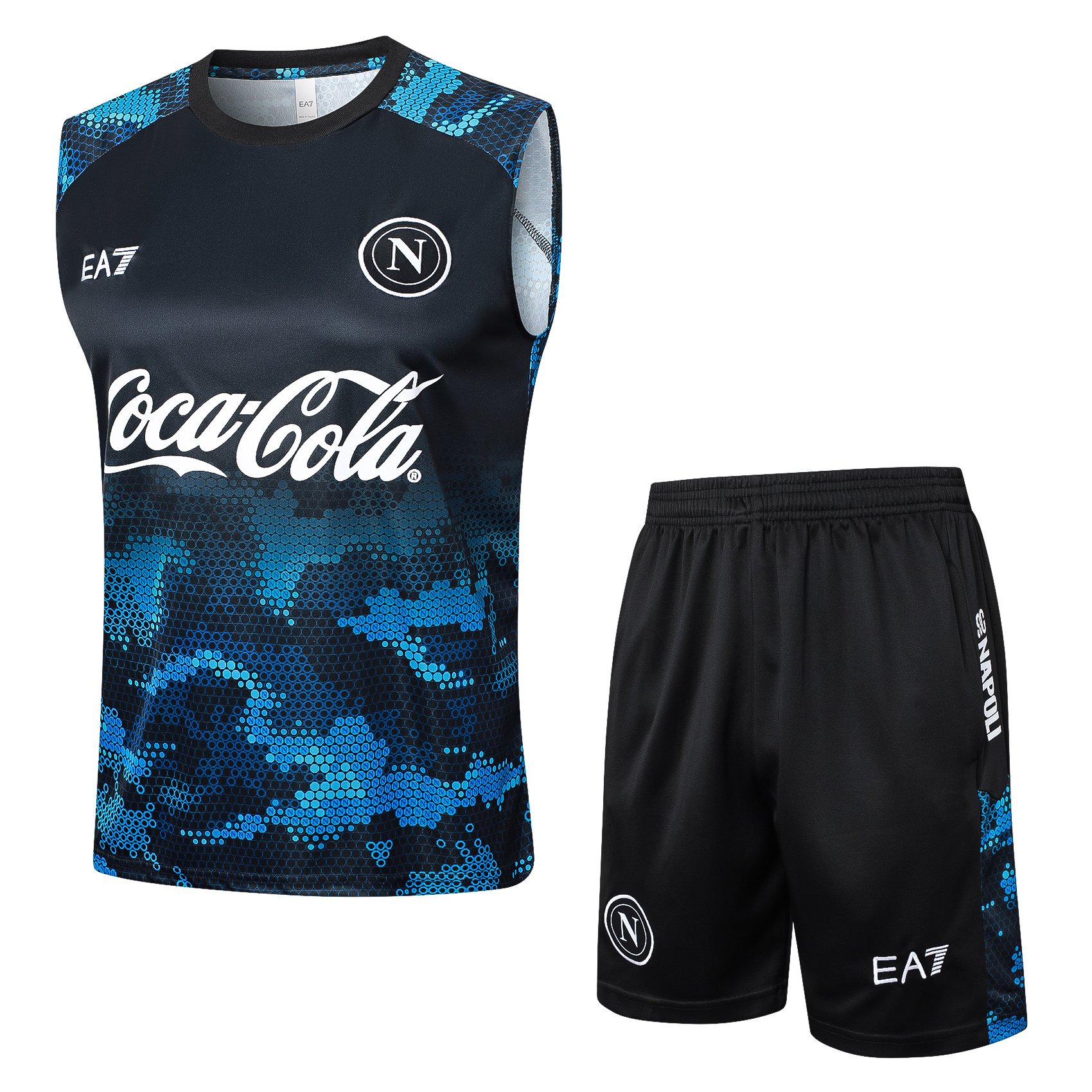 SSC Napoli 24/25 Sleeveless Training Set – Black/Blue Camouflage ...