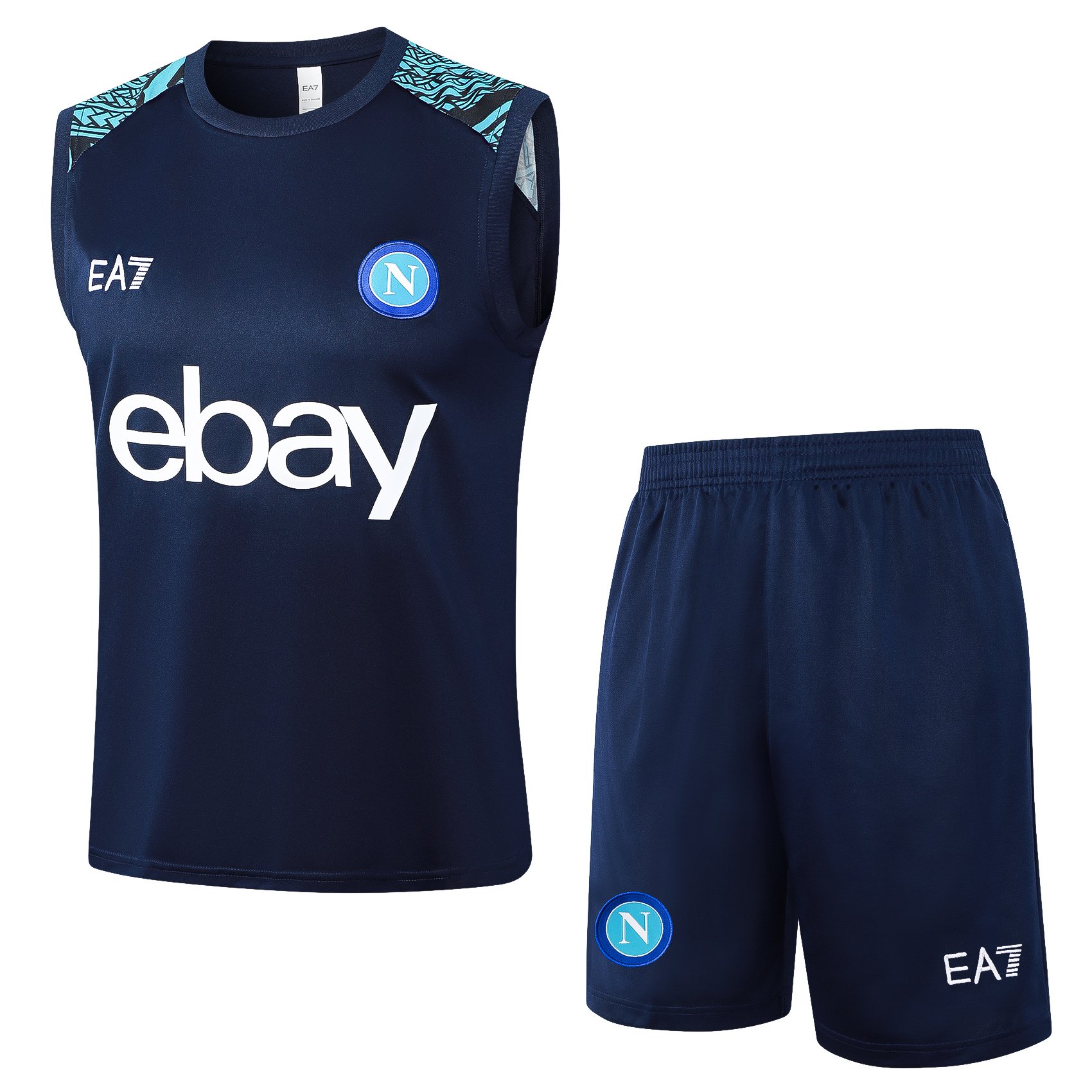 SSC Napoli 24/25 Sleeveless Training Set – Dark Blue - SoccerArmor