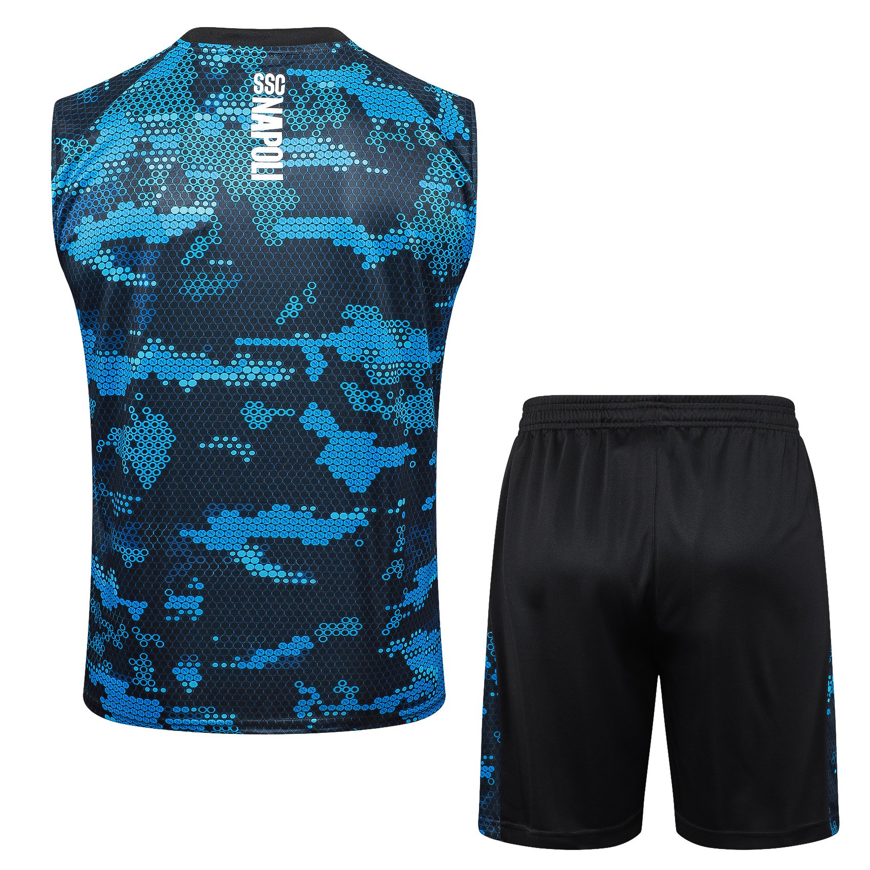 SSC Napoli 24/25 Sleeveless Training Set – Black/Blue Camouflage ...