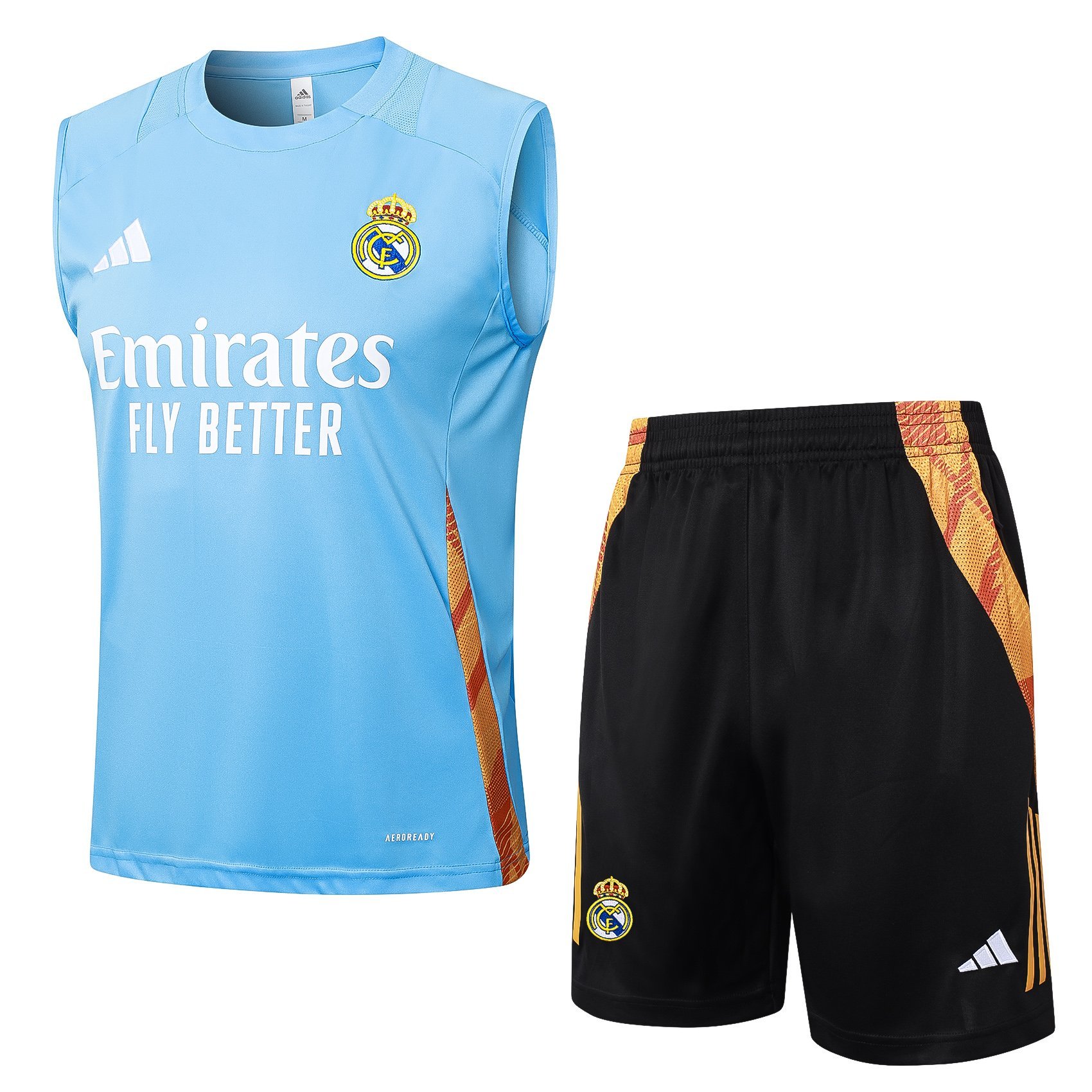 Real Madrid 24/25 Sleeveless Training Set (Light Blue/Black ...