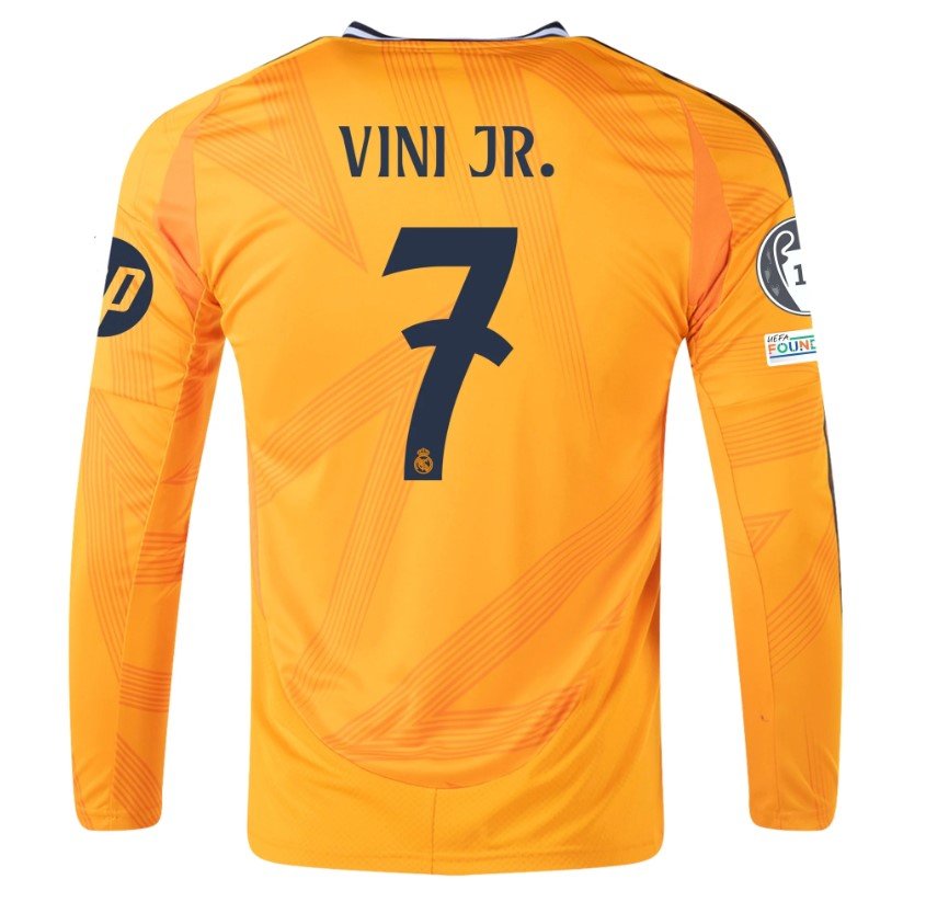 Vini Jr. Real Madrid 24/25 UCL Away Long Sleeve Jersey - SoccerArmor