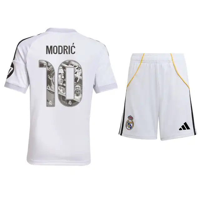 Luka Modrić Real Madrid 25/26 Home Kids Kit - SoccerArmor