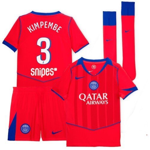 Kimpembe PSG 25/26 Third Kids Kit - SoccerArmor