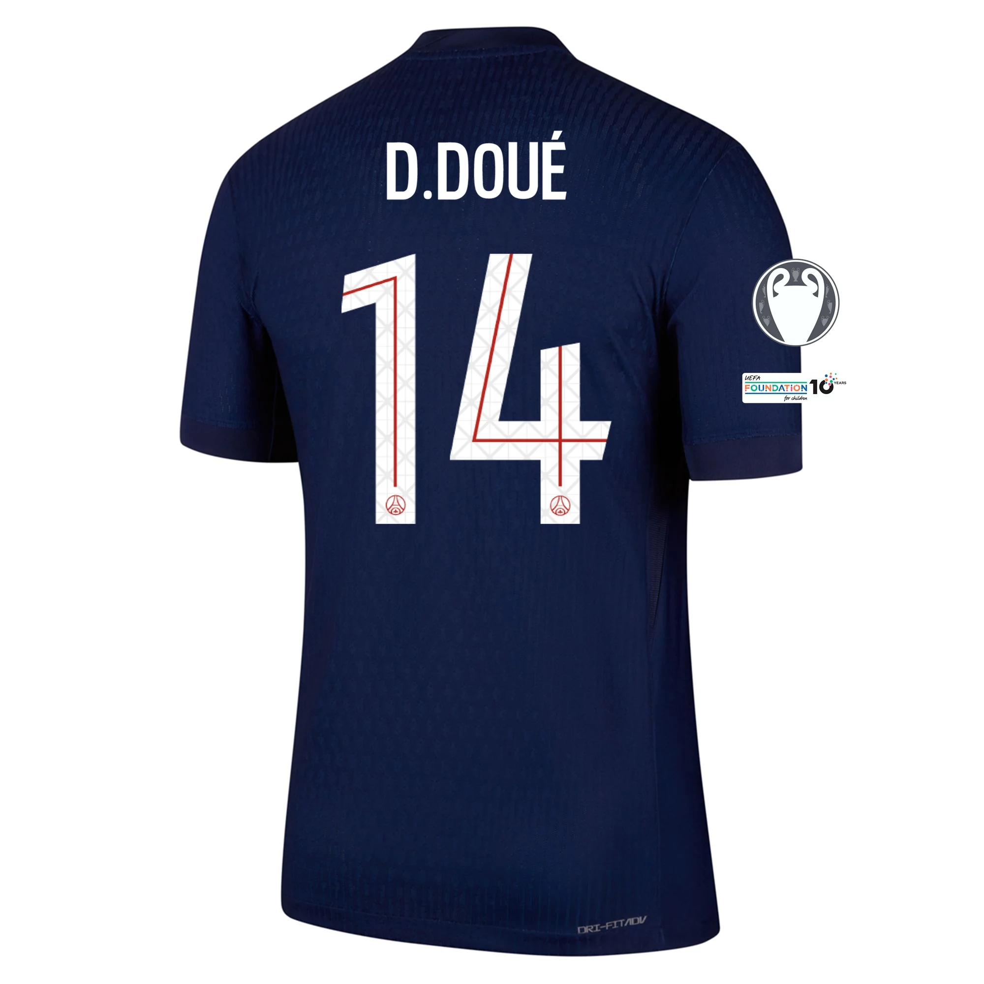 D. Doué PSG 25/26 Authentic UCL Home Jersey - SoccerArmor