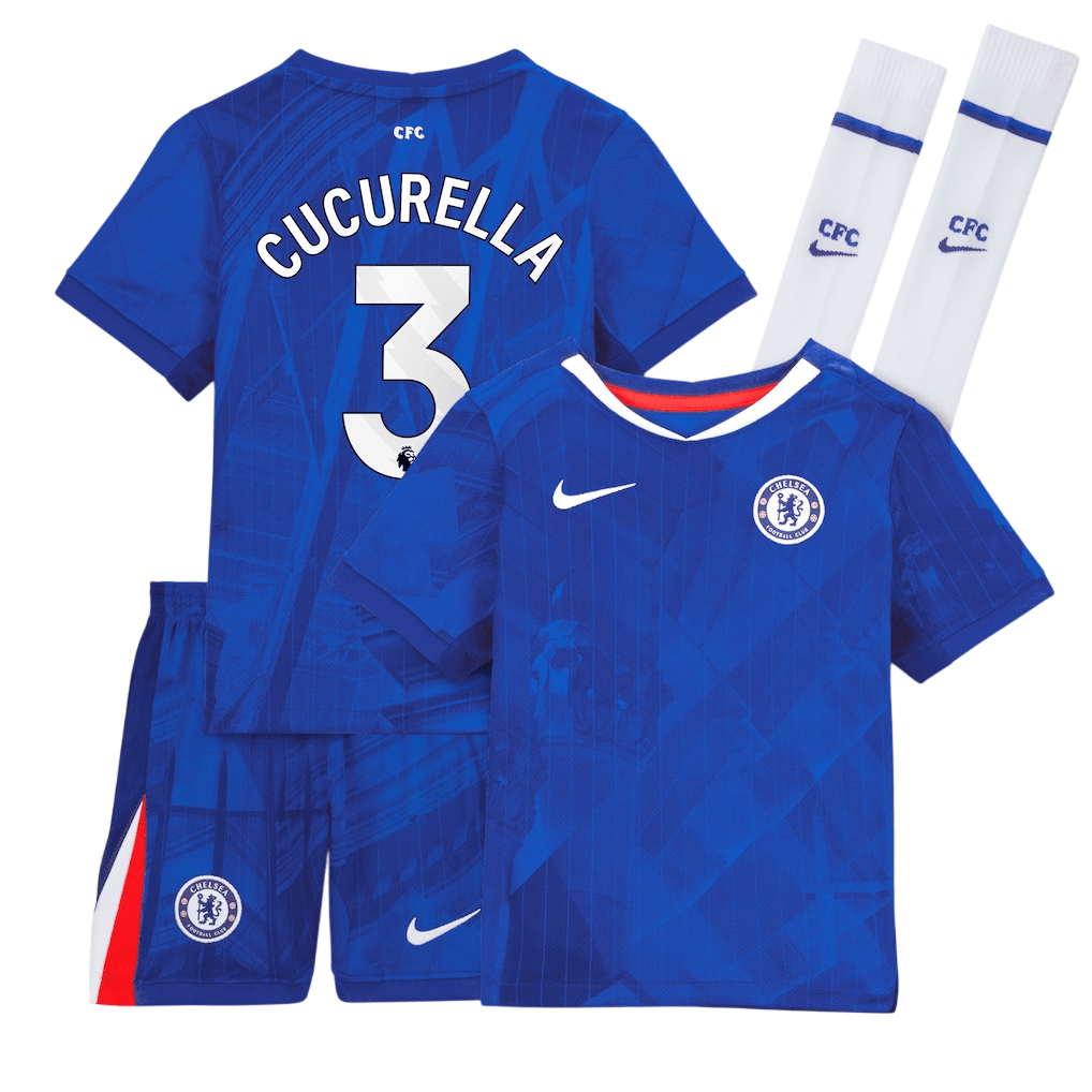 Cucurella Chelsea 25/26 Home Kids Kit - SoccerArmor