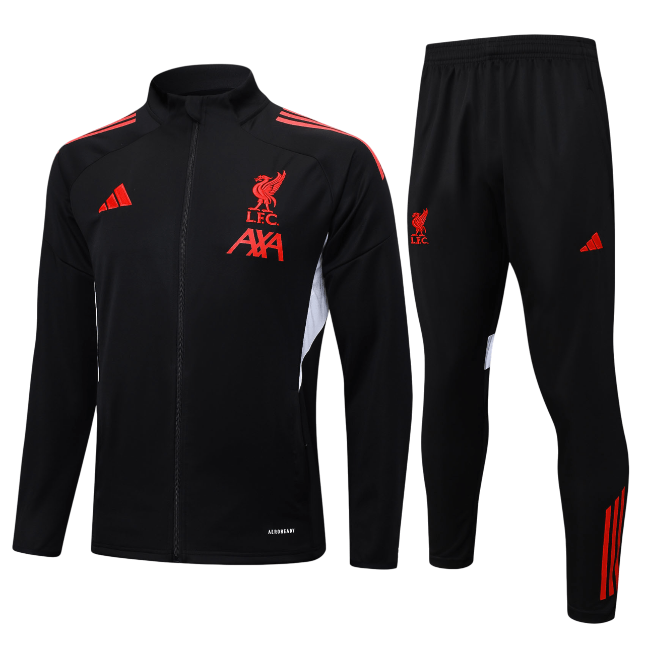 Liverpool 25/26 Full-Zip Black Tracksuit (Kids Sizing) - SoccerArmor