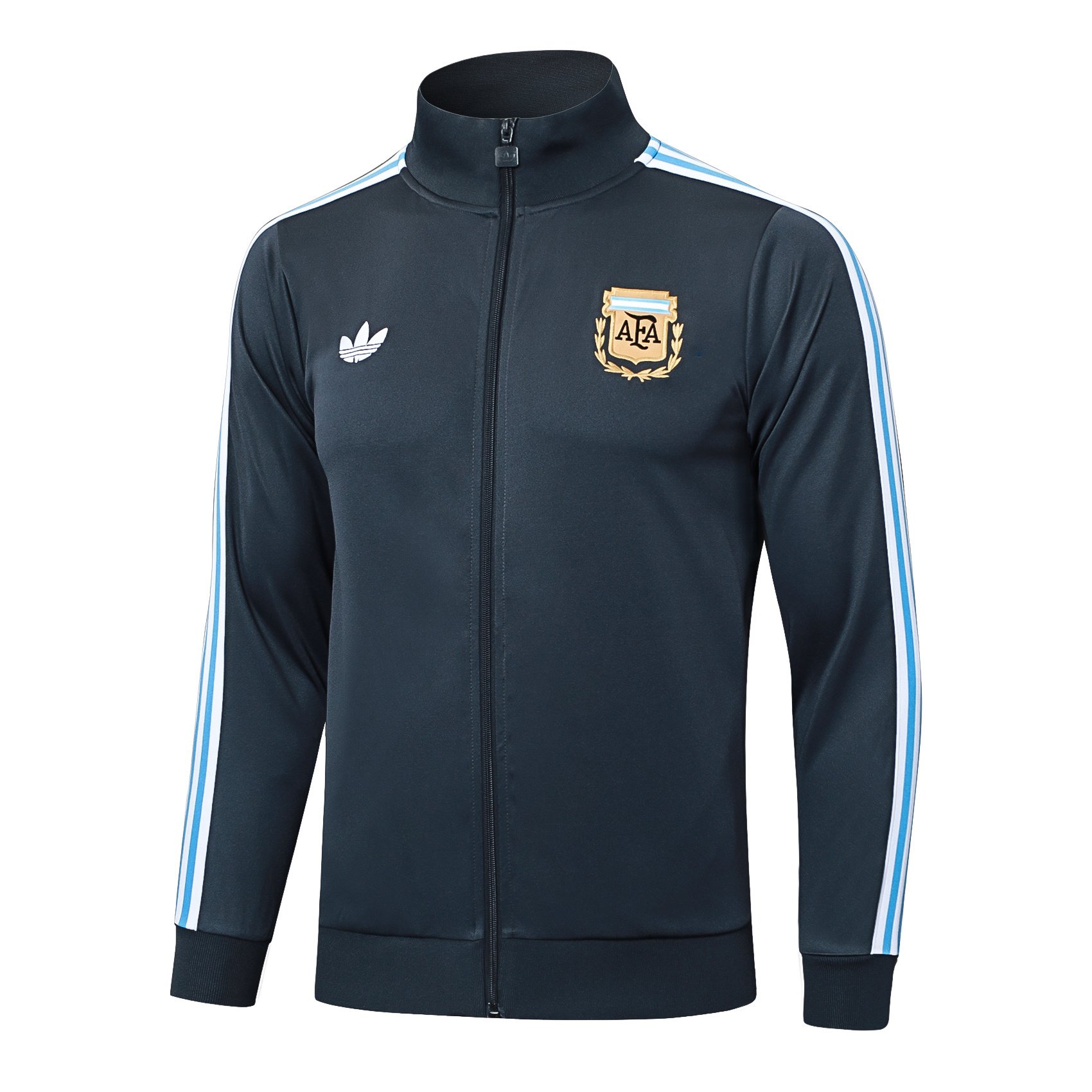 Argentina 25/26 Retro Dark Grey Tracksuit (Kids Sizing) - SoccerArmor