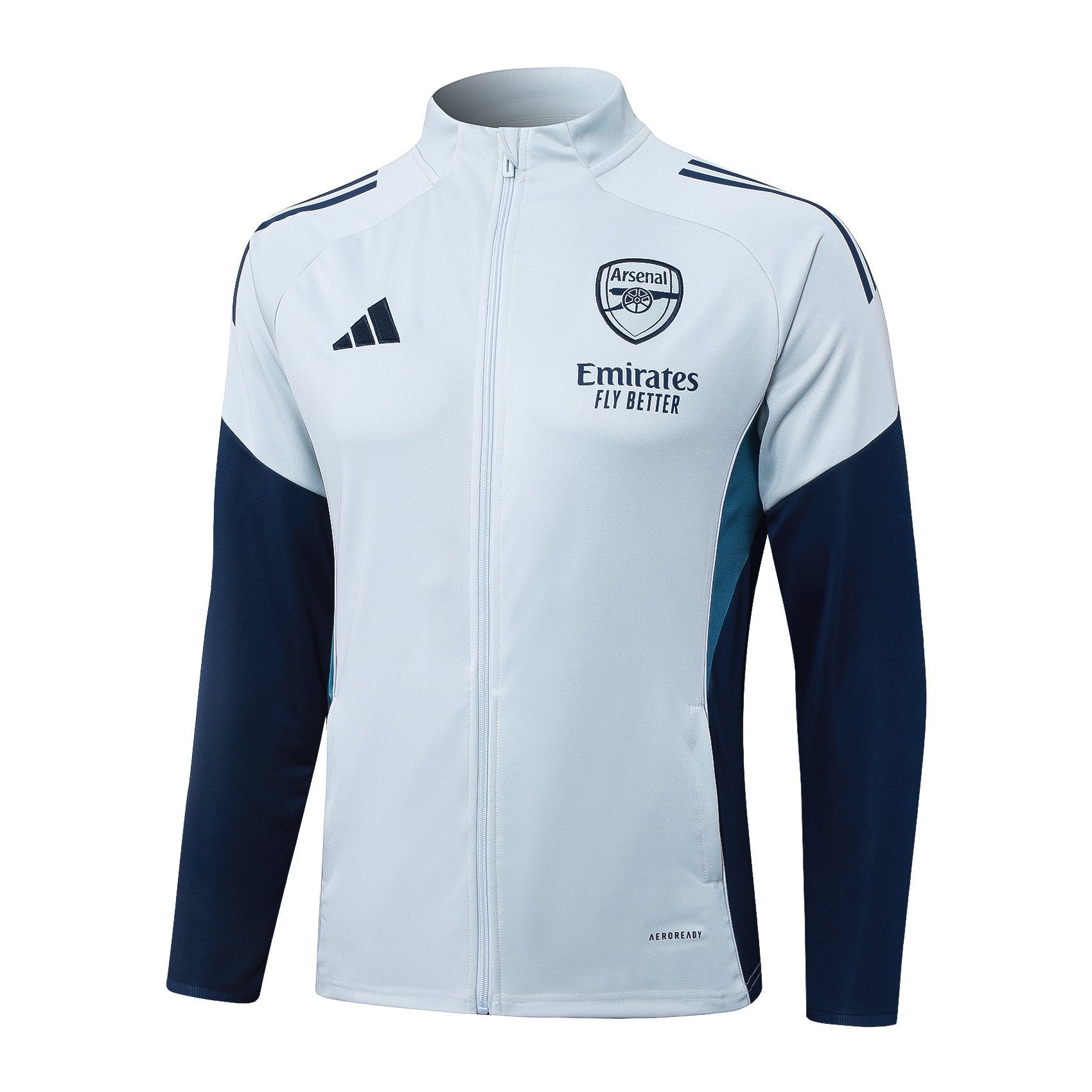Arsenal 25/26 Full-Zip Light Blue Tracksuit - SoccerArmor