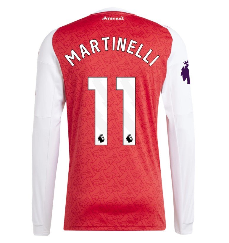 Martinelli Arsenal 25/26 Home Long Sleeve Jersey - SoccerArmor