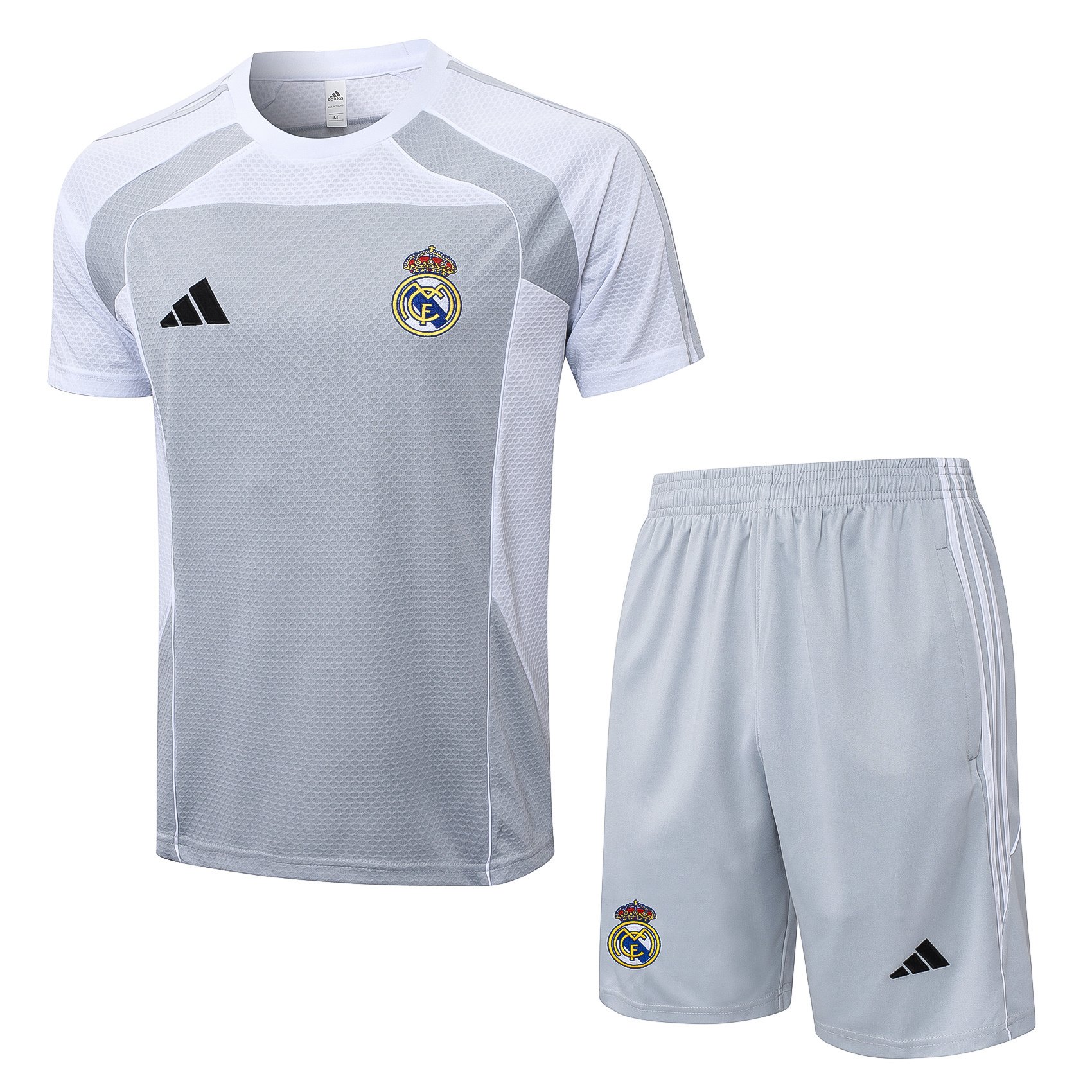 Real Madrid 25/26 Light Grey Training Kit - SoccerArmor