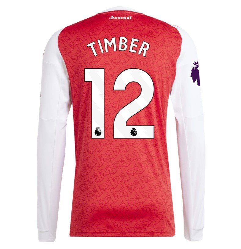 Timber Arsenal 25/26 Home Long Sleeve Jersey - SoccerArmor