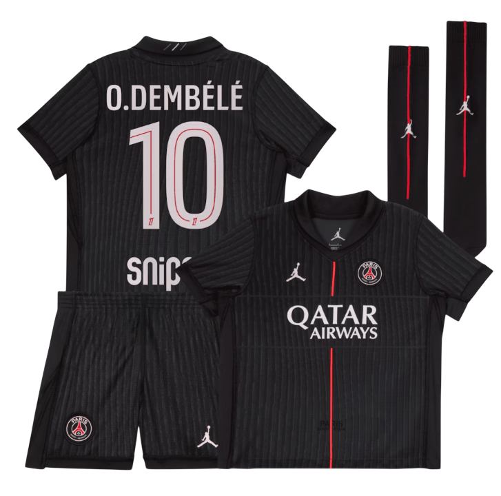 O.Dembélé PSG 25/26 Fourth Kids Kit - SoccerArmor